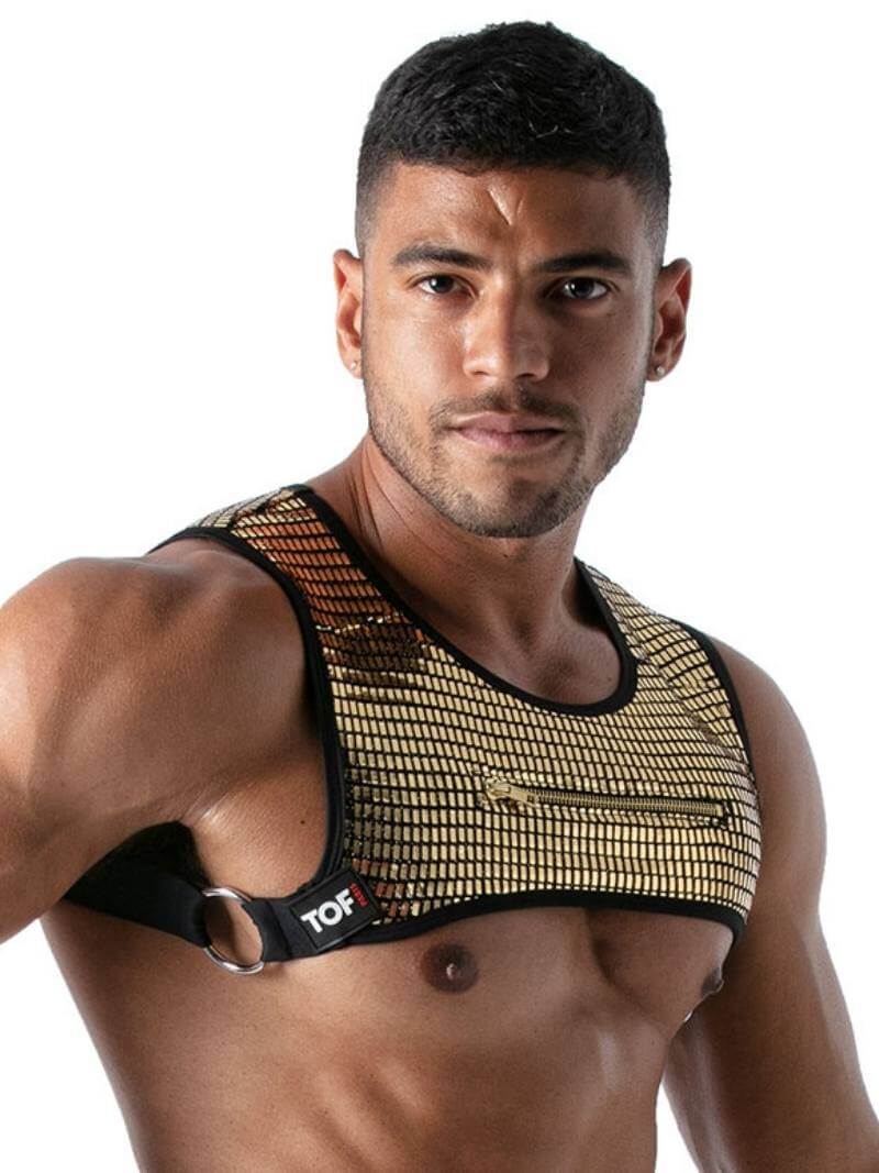 TOF Paris Star Harness - Men's Gold or Silver Sparkly Chest Harness – VOCLA